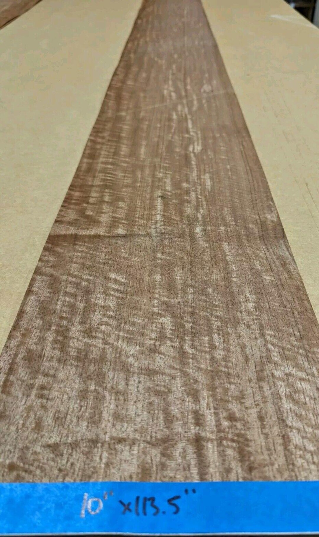 Makore Figured Block Mottle Wood Veneer 10" X 113.5" Raw No Backing 1/ ...