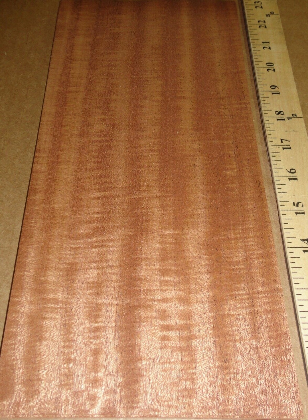 Sapele Ribbon Mahogany Quarter Cut Wood Veneer 6" X 12" Raw No Backing ...