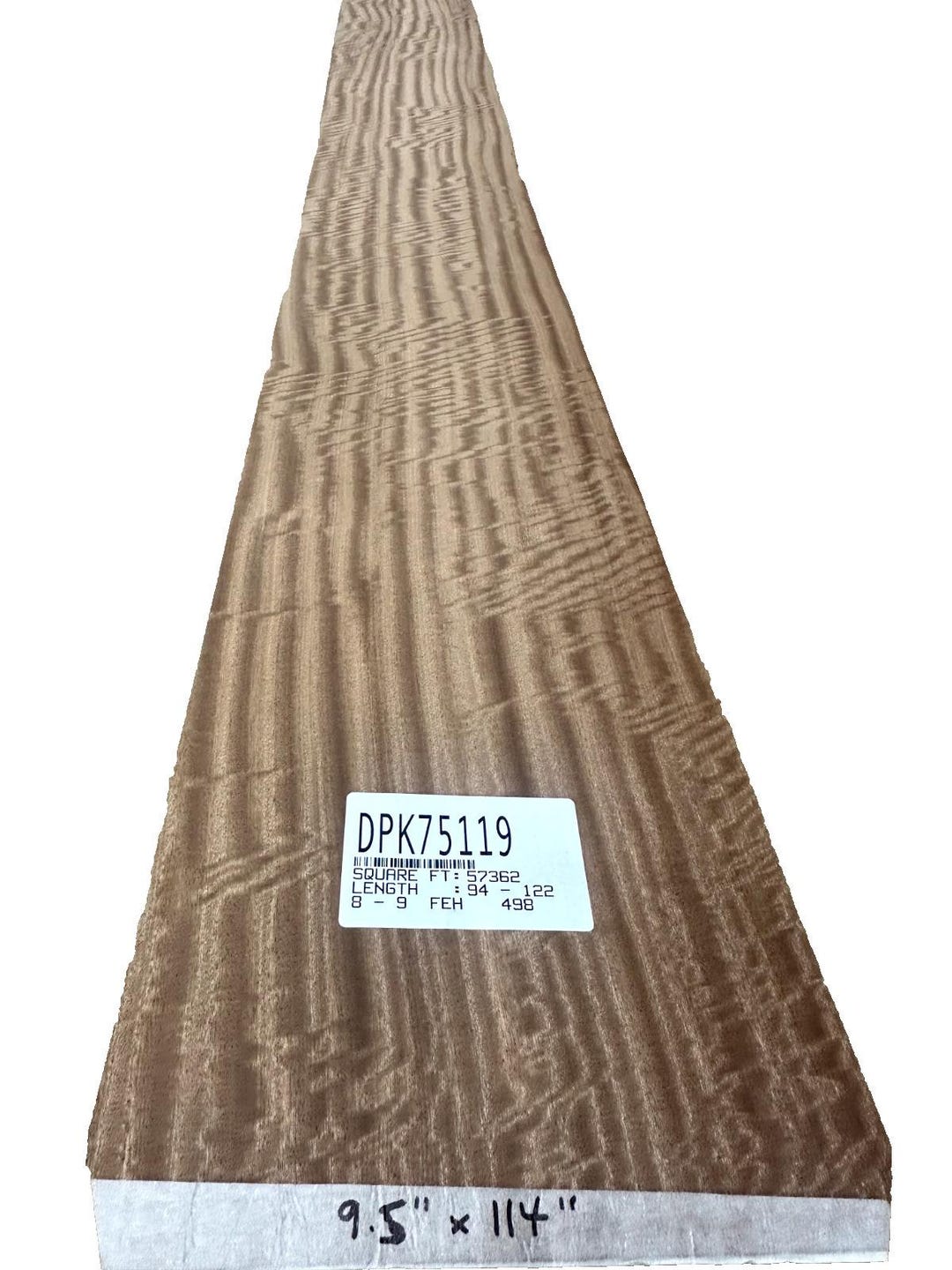 Sapele Ribbon Mahogany Figured Wood Veneer 9.5" X 114" Raw 1/42 ...