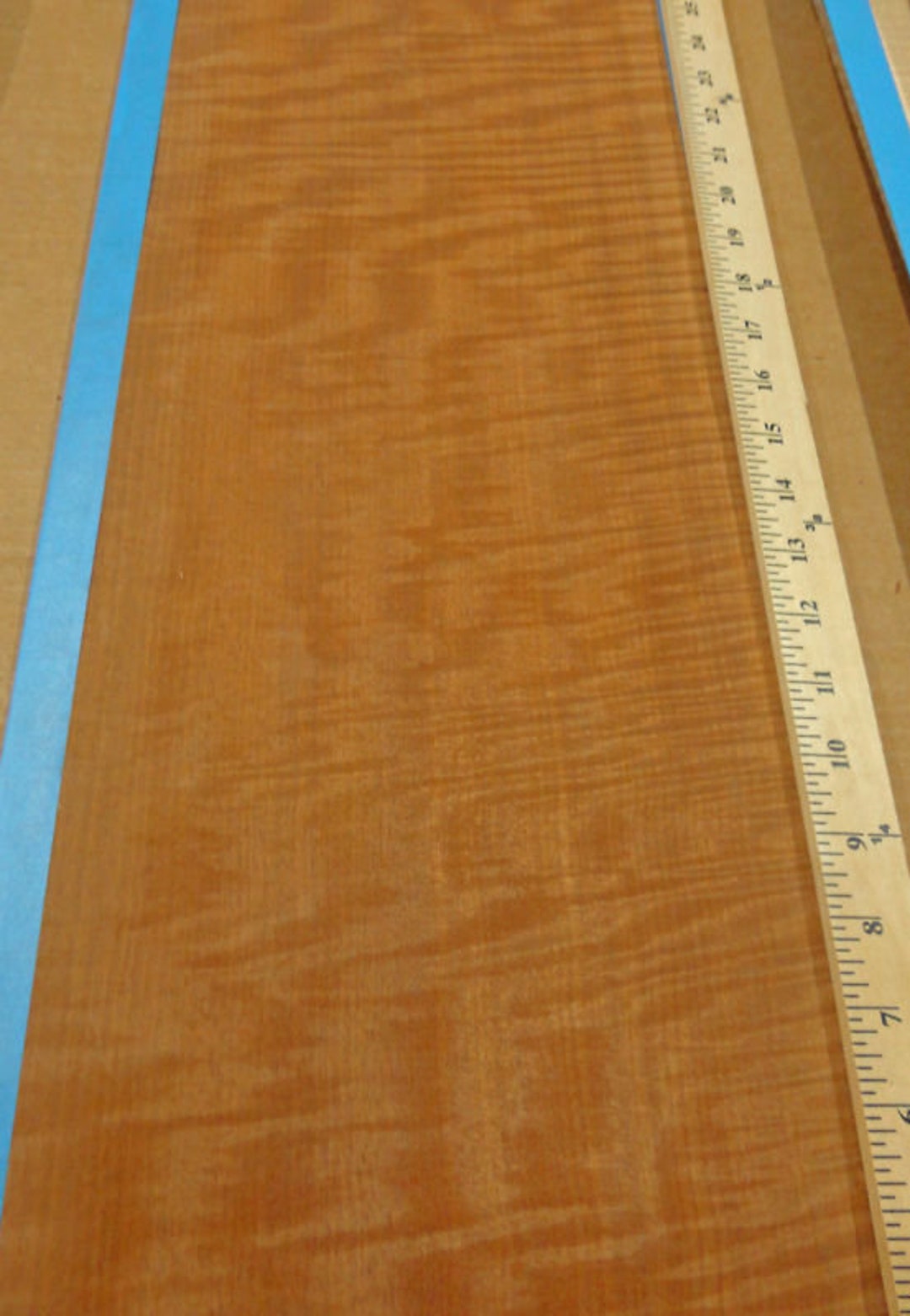 Figured Makore Wood Veneer 10" X 65" Raw No Backing 1/42" Thickness AAA ...