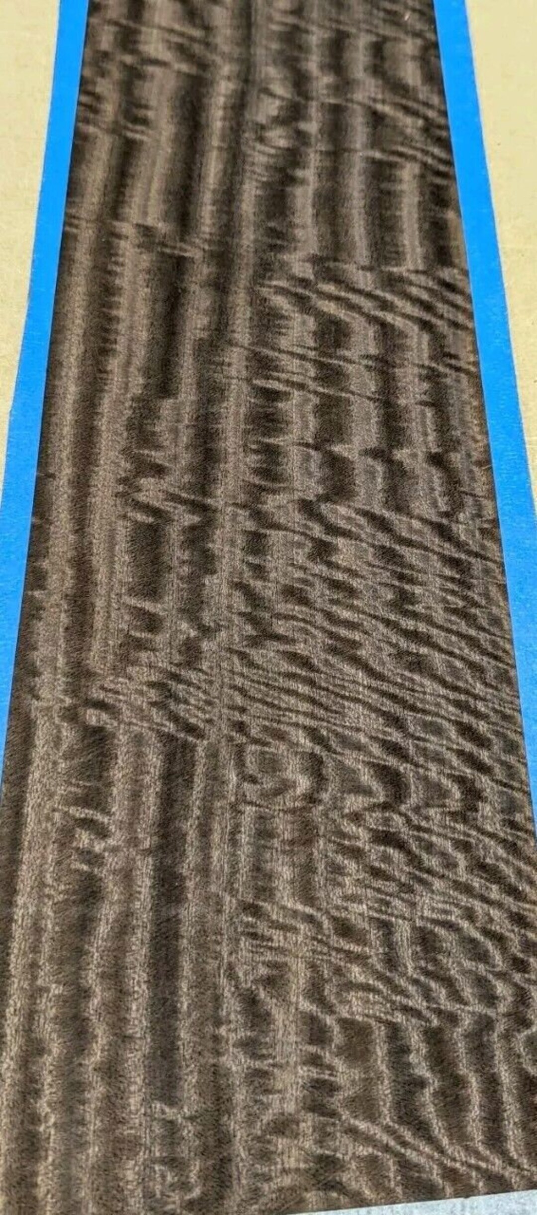 Bubinga Smoked Fumed Figured Wood Veneer 7" X 25" Raw No Backing 1/42 ...