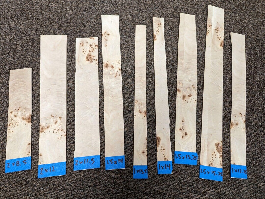 Mappa Burl Wood Veneer Sheets Sample Pack = 9 Pieces 1/40" Thick All ...
