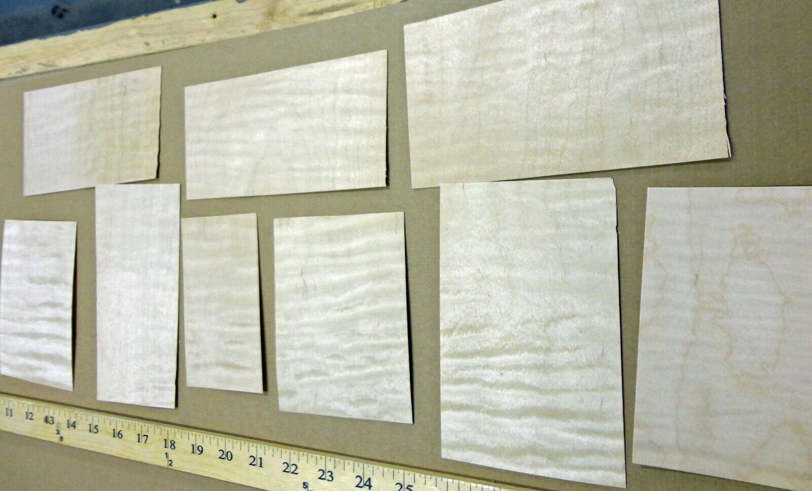 Curly Figured Tiger Maple Wood Veneer Sample Pack 9 Raw No - Etsy