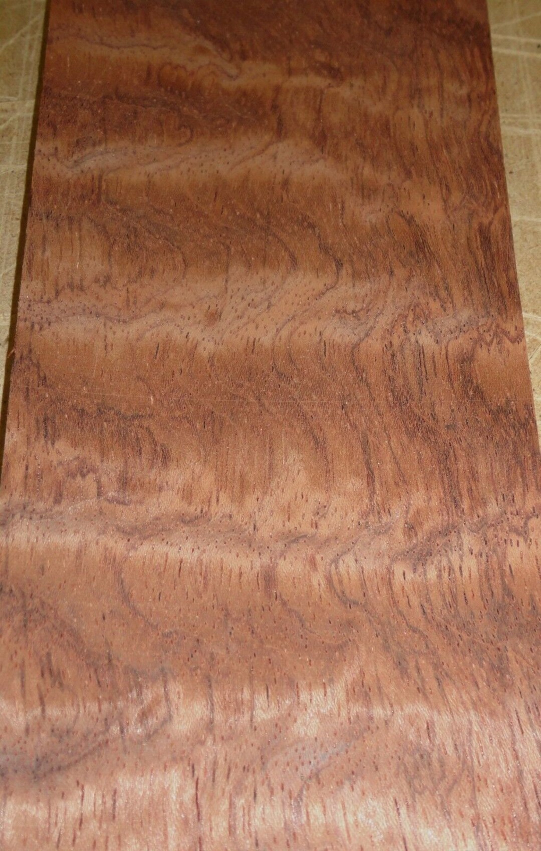 Waterfall Bubinga Kewazinga Figured Wood Veneer 3" X 5" on Paper Backer ...