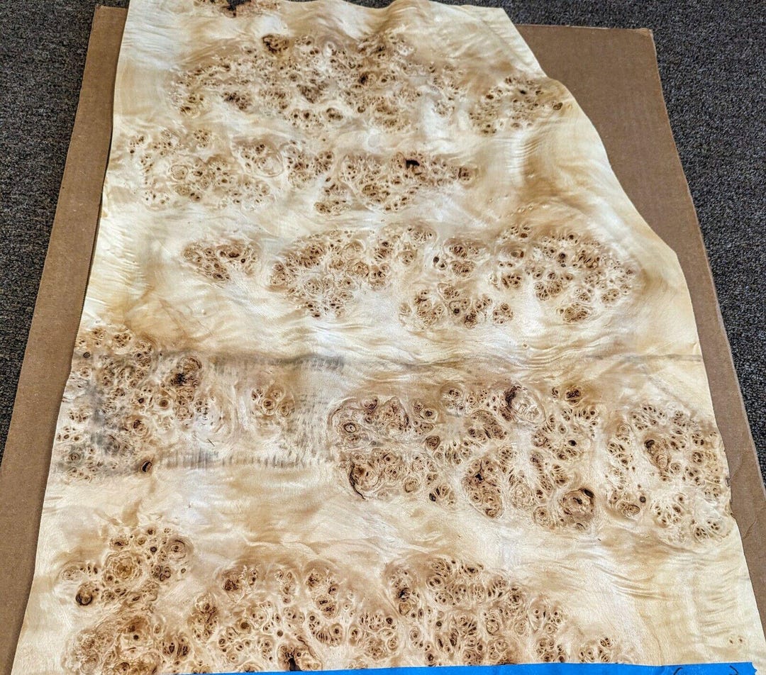 Mappa Burl Wood Veneer 20" X 27" Raw With No Backing 1/42" Thickness A ...