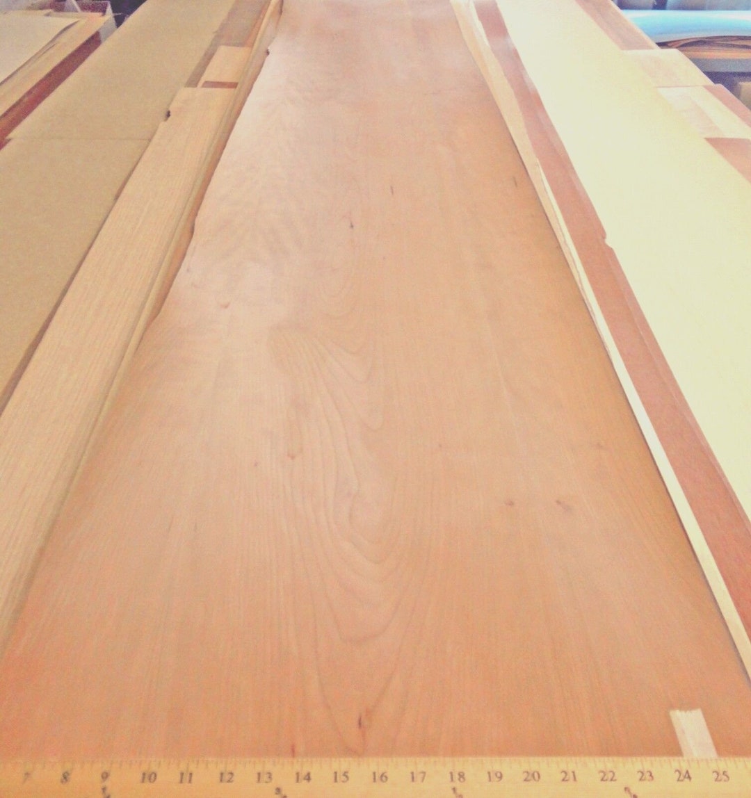 Cherry Wood Veneer 21" X 96" With Phenolic Backer (HPL Laminate Backer ...