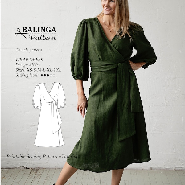 Wrap Dress Sewing Pattern - Etsy