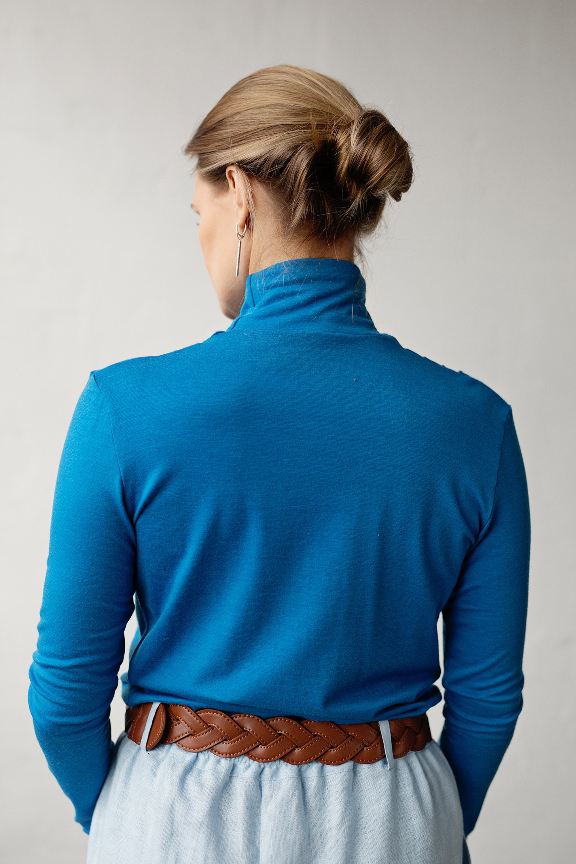 Turtle Cowl Neck Blouse in Knitted Fabric PDF Digital Sewing Pattern ...