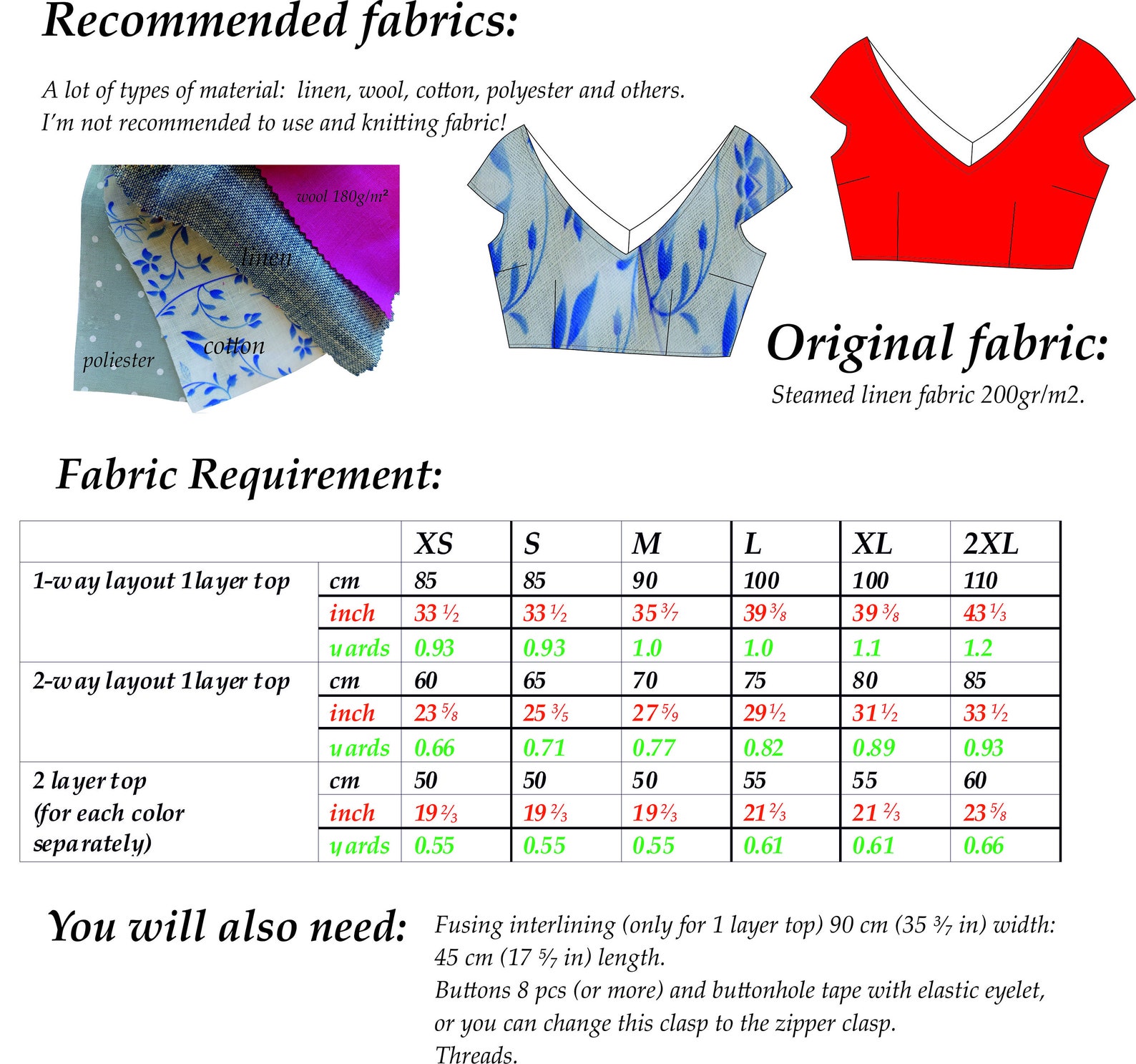Crop Top Blouse PDF Sewing Pattern Sizes XS-2XL USA 2-12 - Etsy Australia