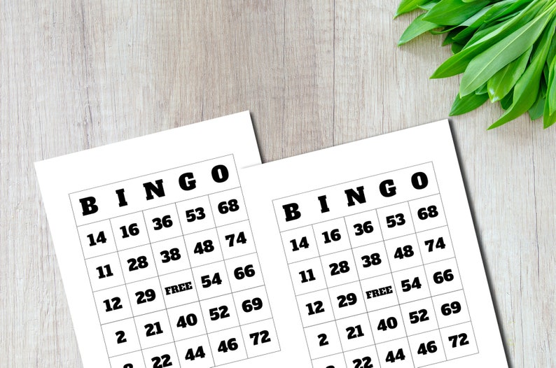 Bingo Cards, 50 Unique Bingo Cards, 1 per Page, Download and Print ...