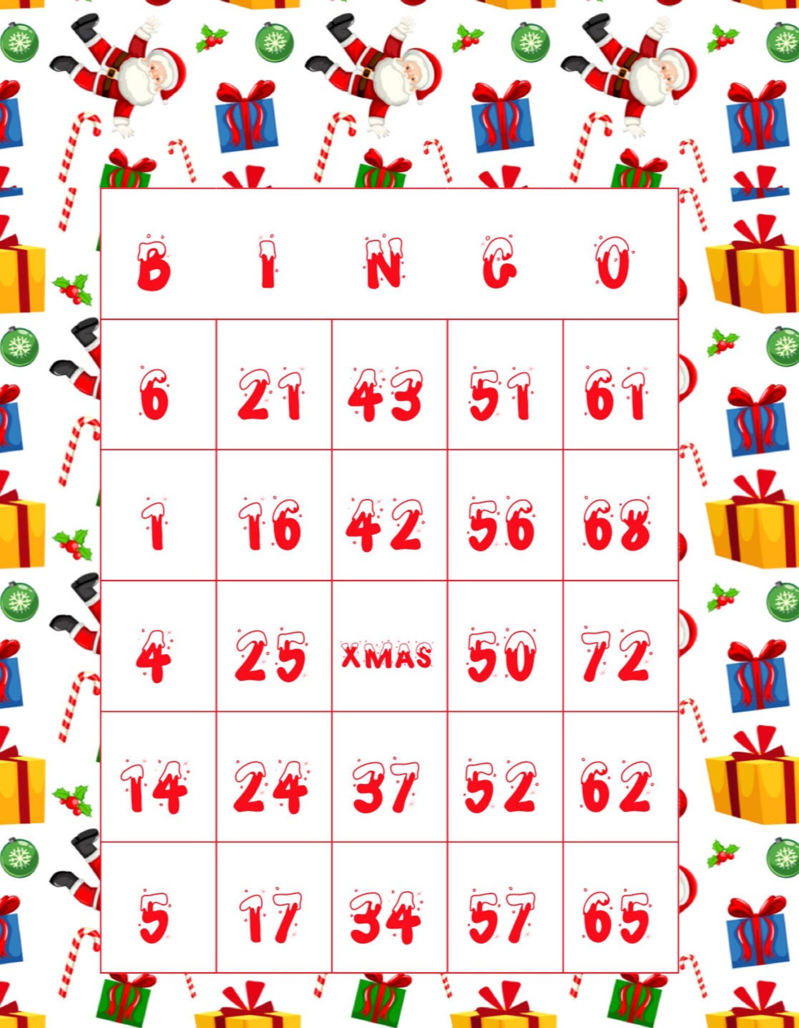 Christmas 200 Bingo Cards 200 Unique Xmas Bingo Cards 1 Per Etsy