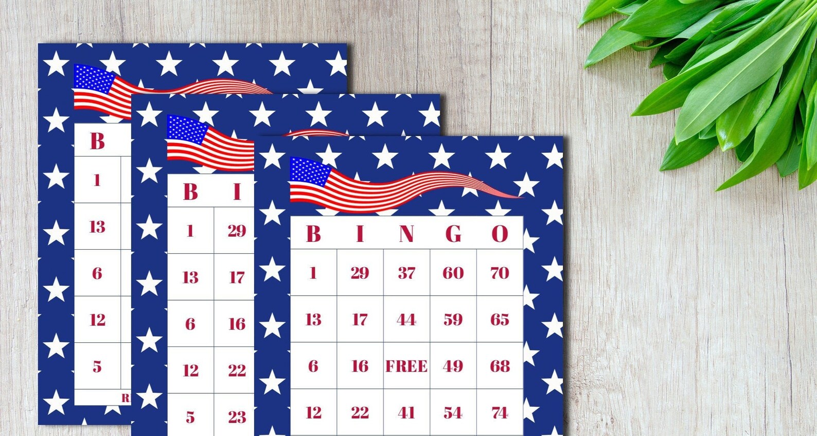 1000 July 4th Bingo Cards, Unique Cards, 2 per Page, Instant Download ...