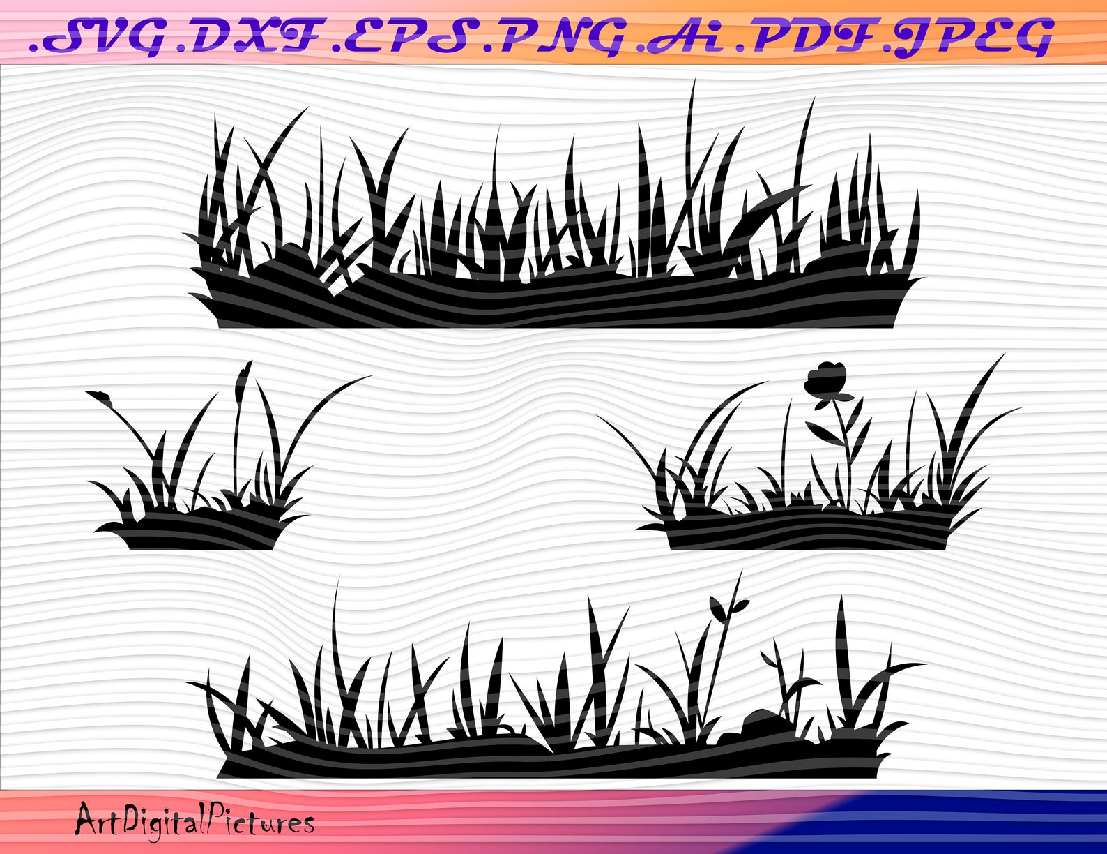 Black Grass Border Grasses SVG File Grass SVG Grass | Etsy