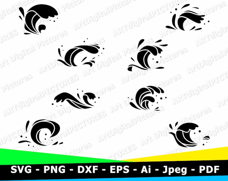 Black Waves Svg Wave Svg Wave Svg Bundle Wave Cut File - Etsy