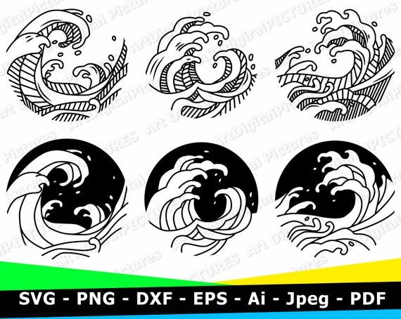 Water Wave Line Art Wave Svg Wave Svg Bundle Wave Cut File - Etsy