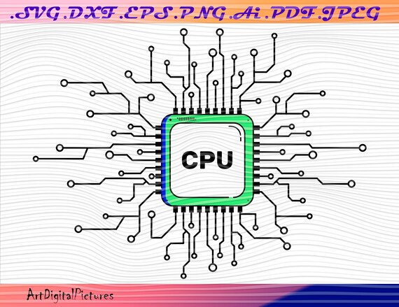 CPU Collection Processor SVG File Instant Digital Download | Etsy