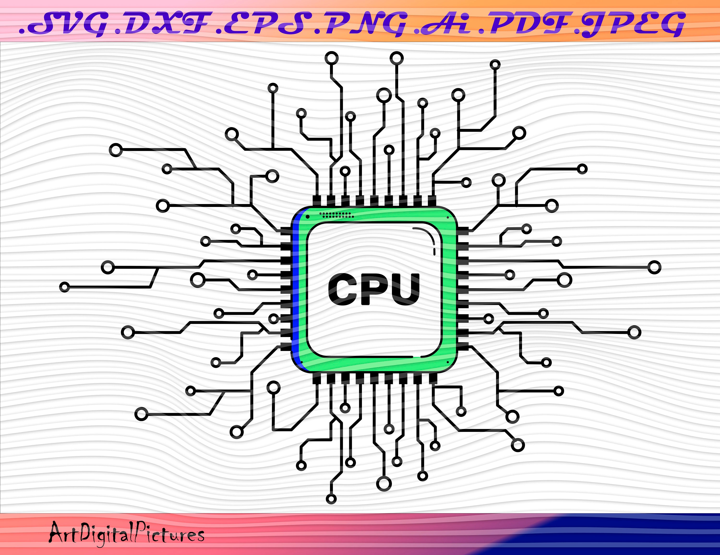 CPU Collection, Processor SVG File, Instant Digital Download ...