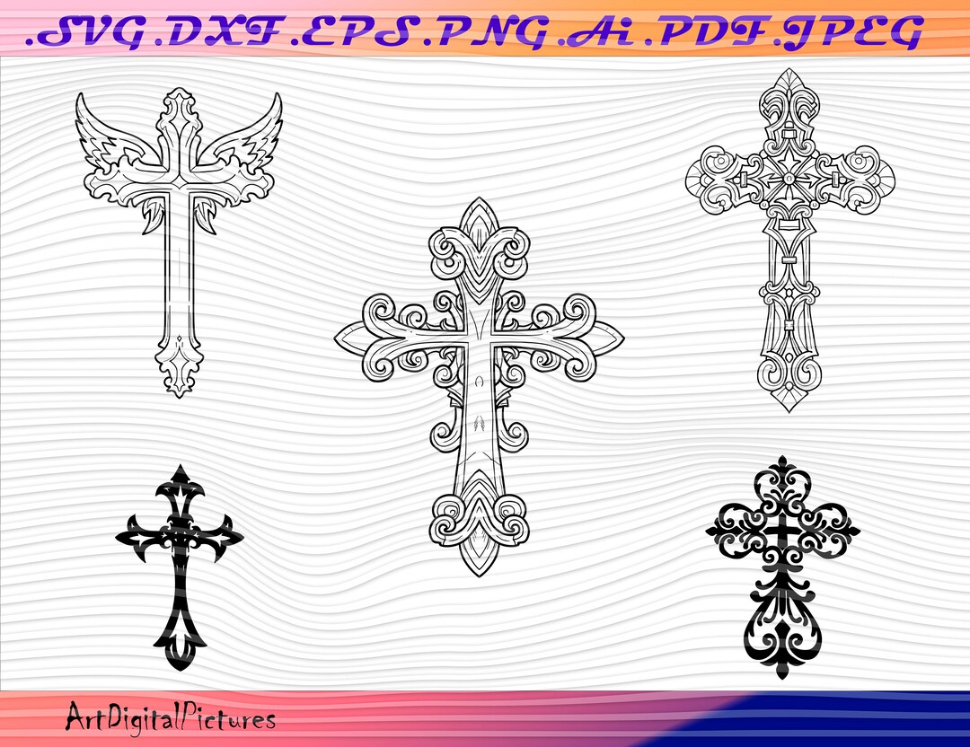 Cross Svg,cross Svg Silhouette Files,crosses Vector Png, Dxf, Eps,jpg ...