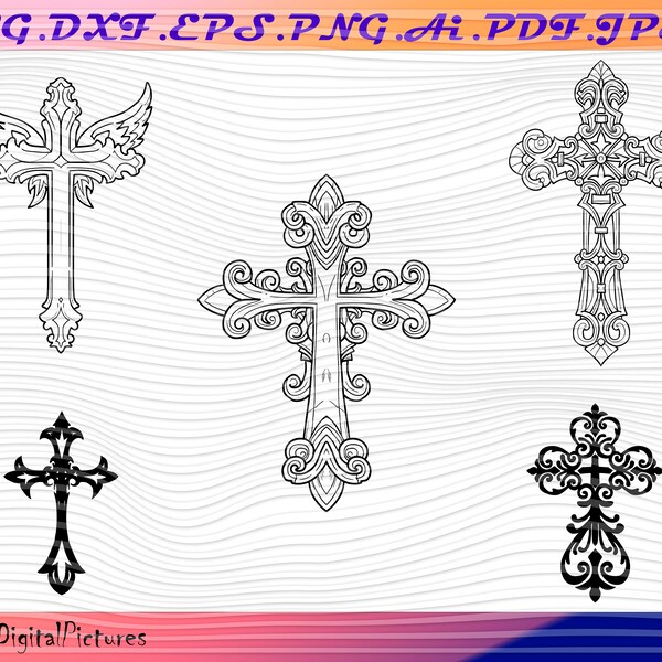 Fancy Crosses Svg - Etsy