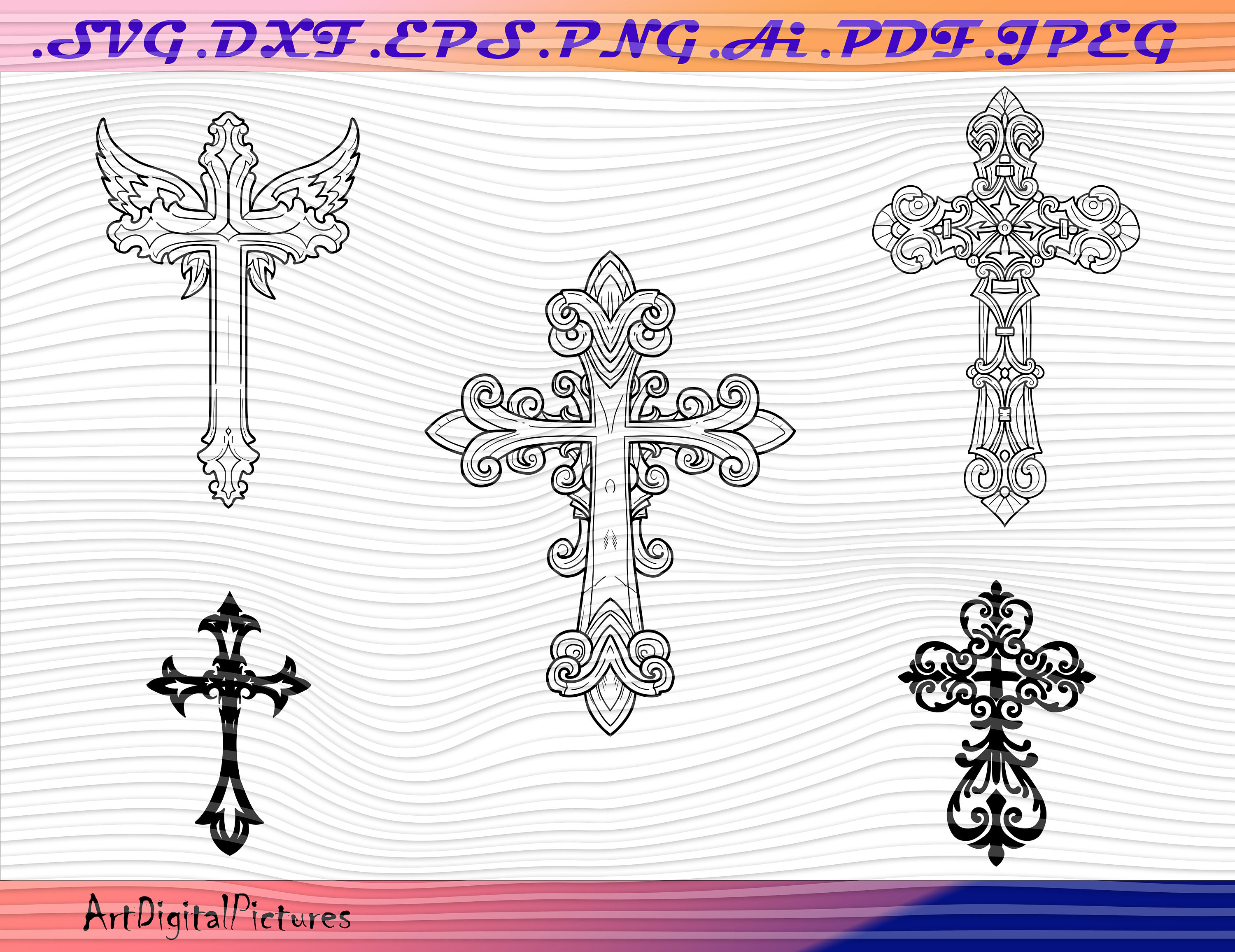 Cross Svg,cross Svg Silhouette Files,crosses Vector Png, Dxf, Eps,jpg ...
