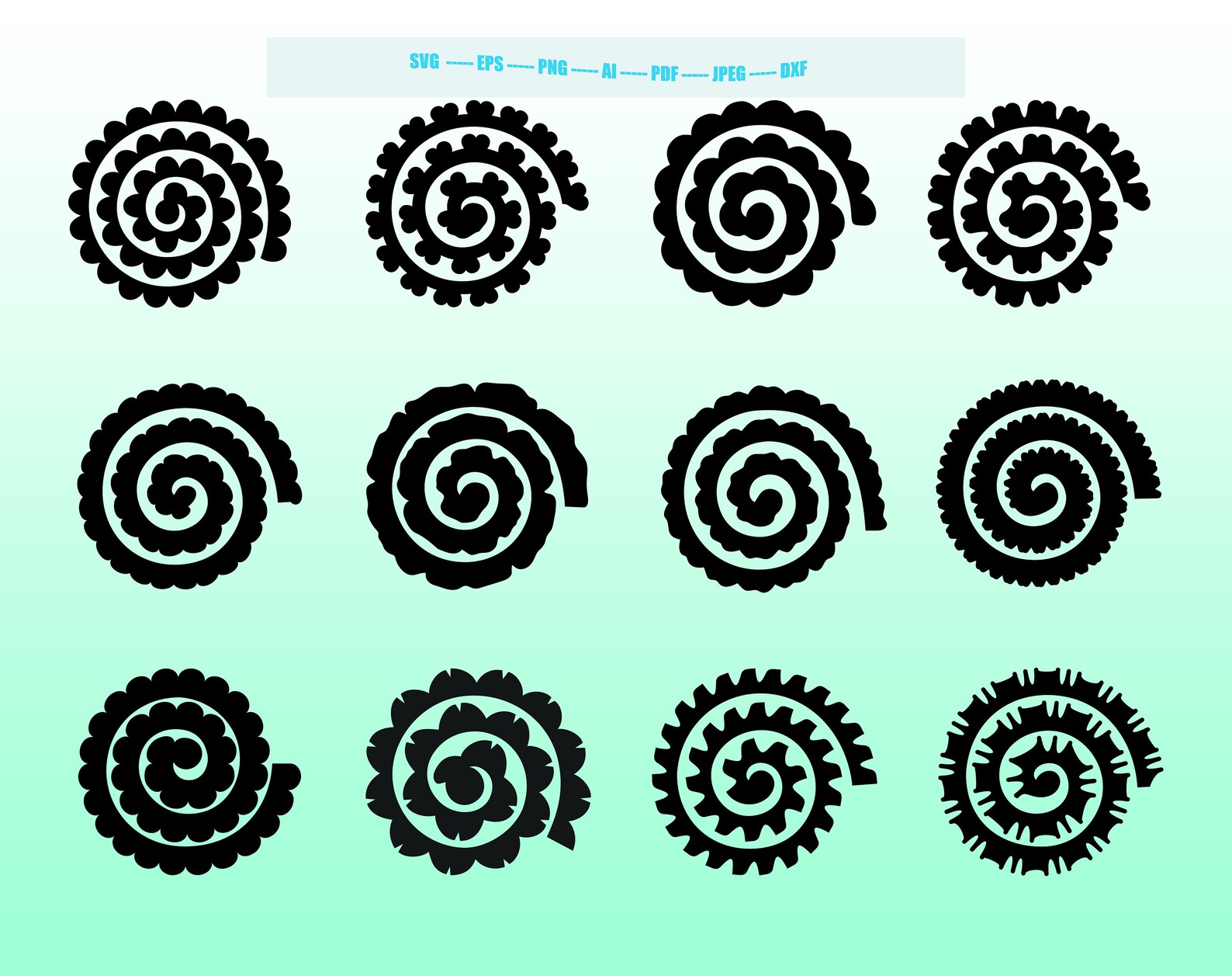 Rolled Flower Svg Flowers Svg Wedding Flowers Rolled - Etsy