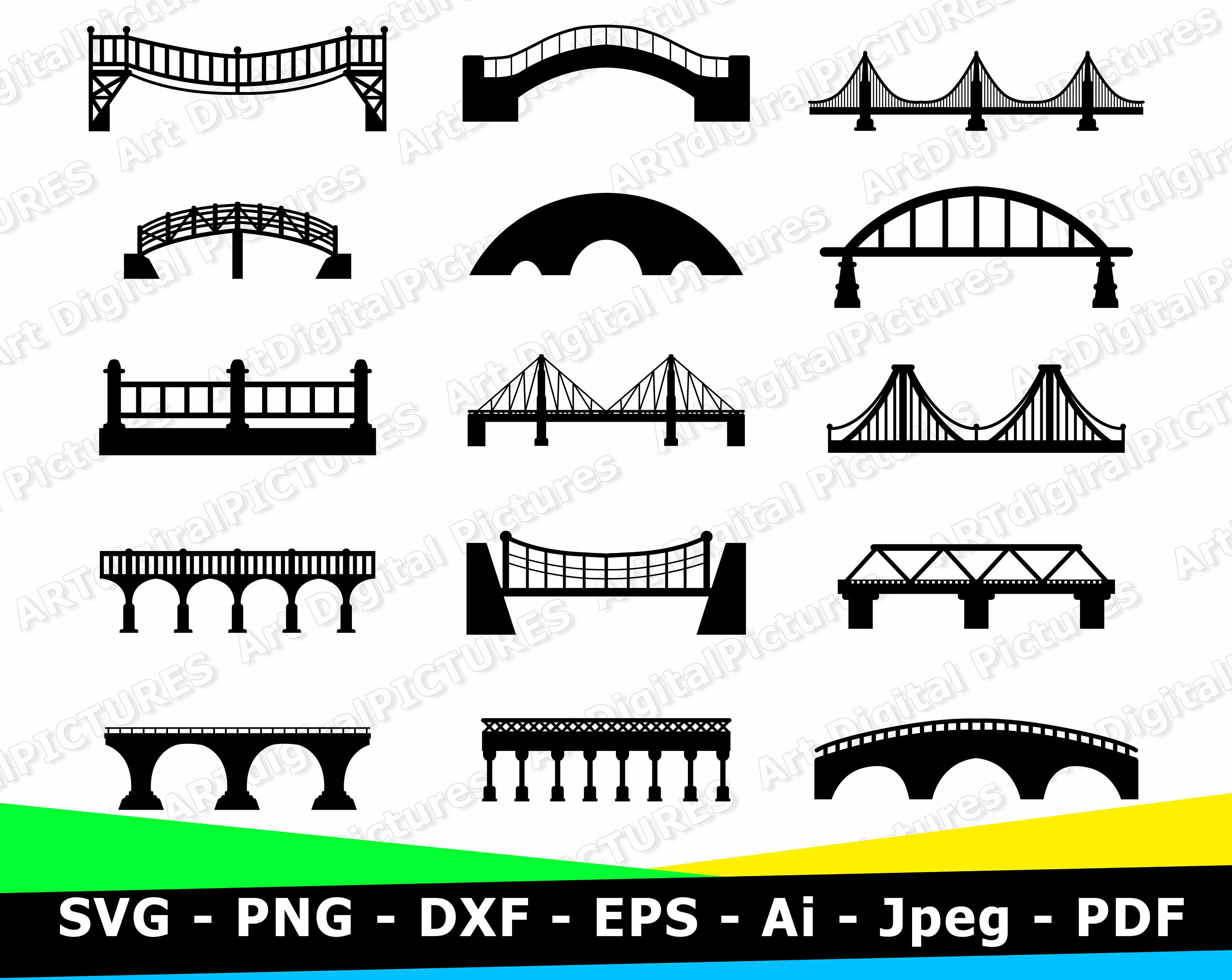Art Bridge Svg Bridge Silhouette Drawn Bridge Svg Bridge Design ...