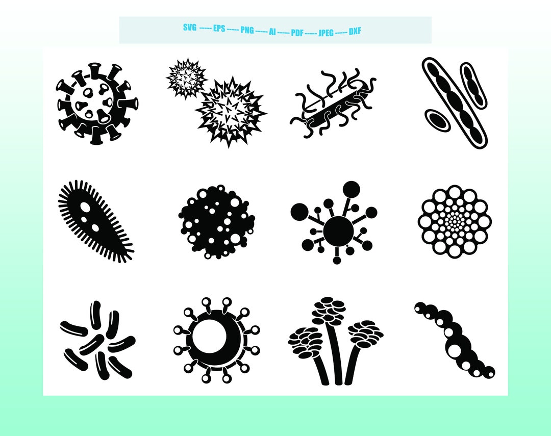 Microbe Svg Silhouette Bug Drawn Svg Bacterium Illustration Gerns Svg ...