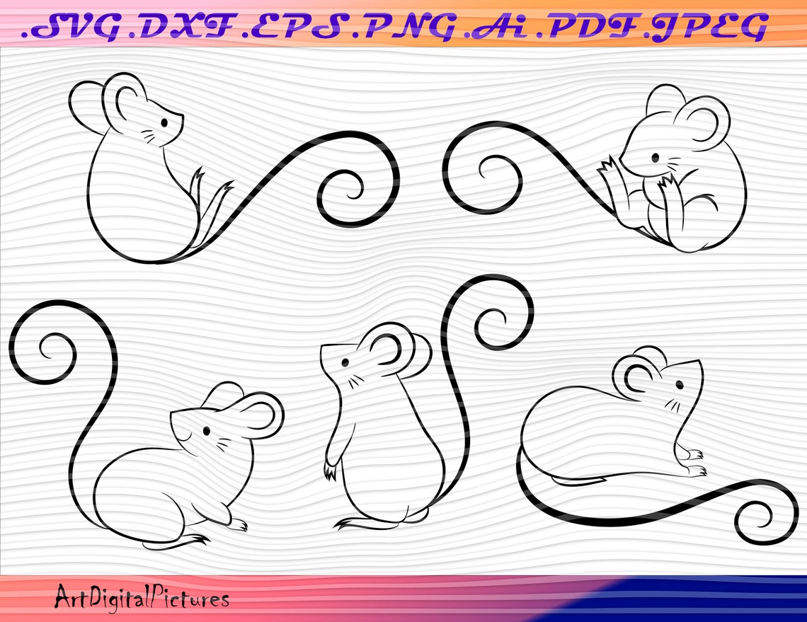 Rats Mouse, Different Poses, Rats Mices SVG, Symbol New Year SVG, Mices ...