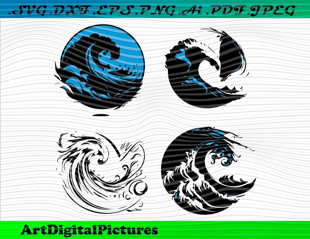 Wave Svg,wave Svg Bundle,water Svg,png,ocean Svg,water Wave Line Art ...