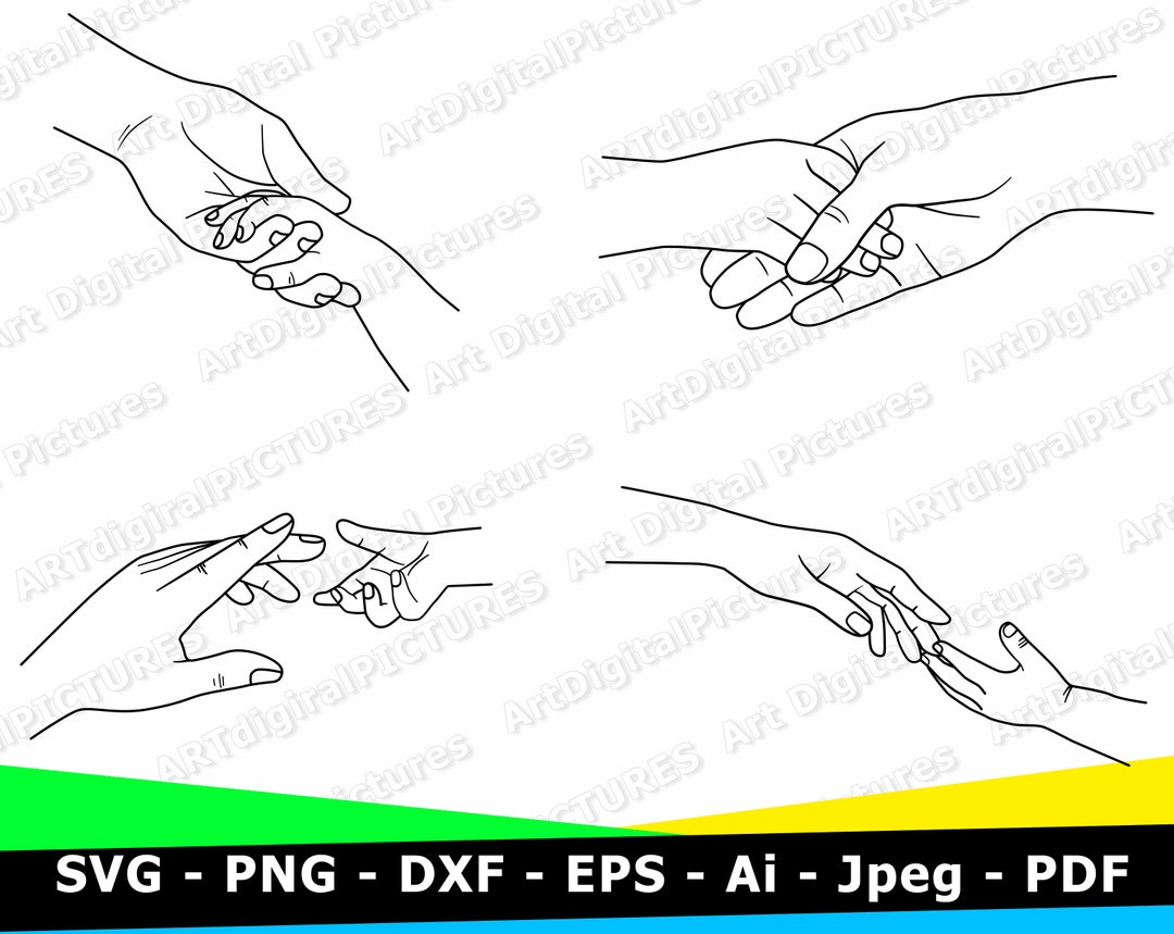 Family Hands Svg, Family Clipart Vector, Couple Hands Svg, Holding ...