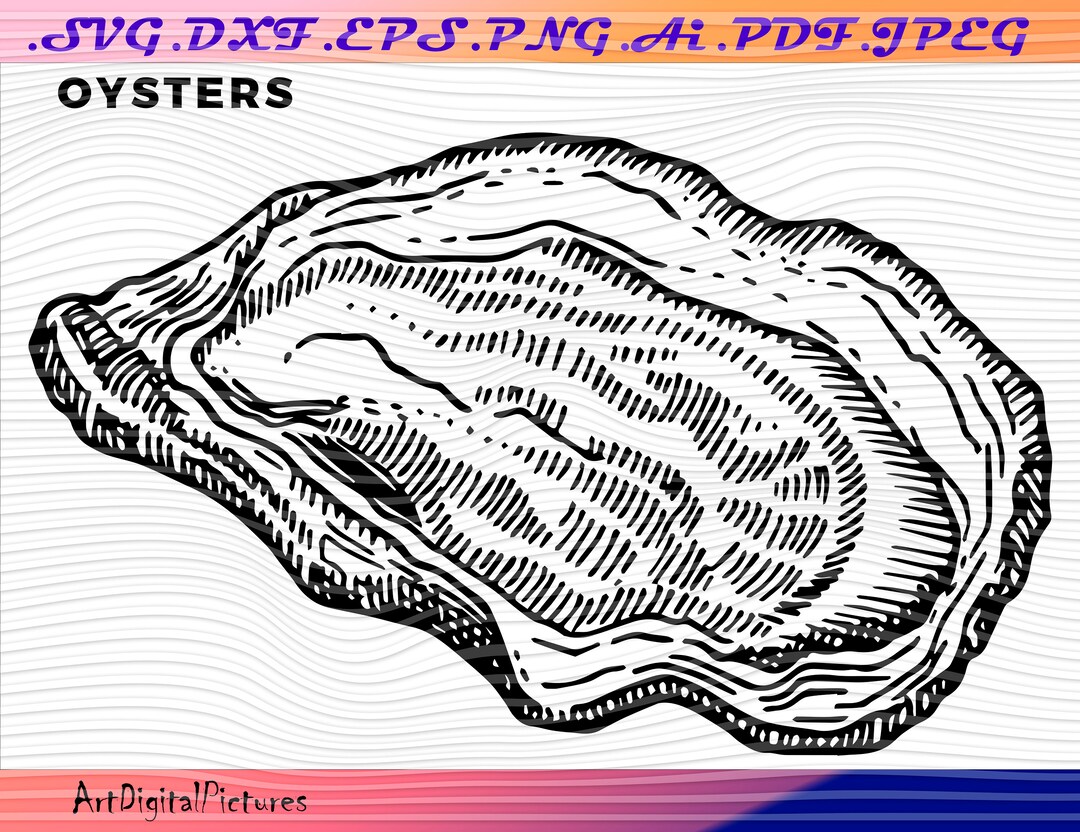 Oysters Svg, Oysters Clipart Svg, Beach Svg, Shellfish Silhouettes, Sea ...