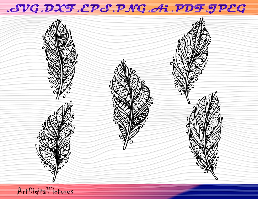 Feather SVG, Feather Clipart, Feather Silhouette, Feather Vector ...