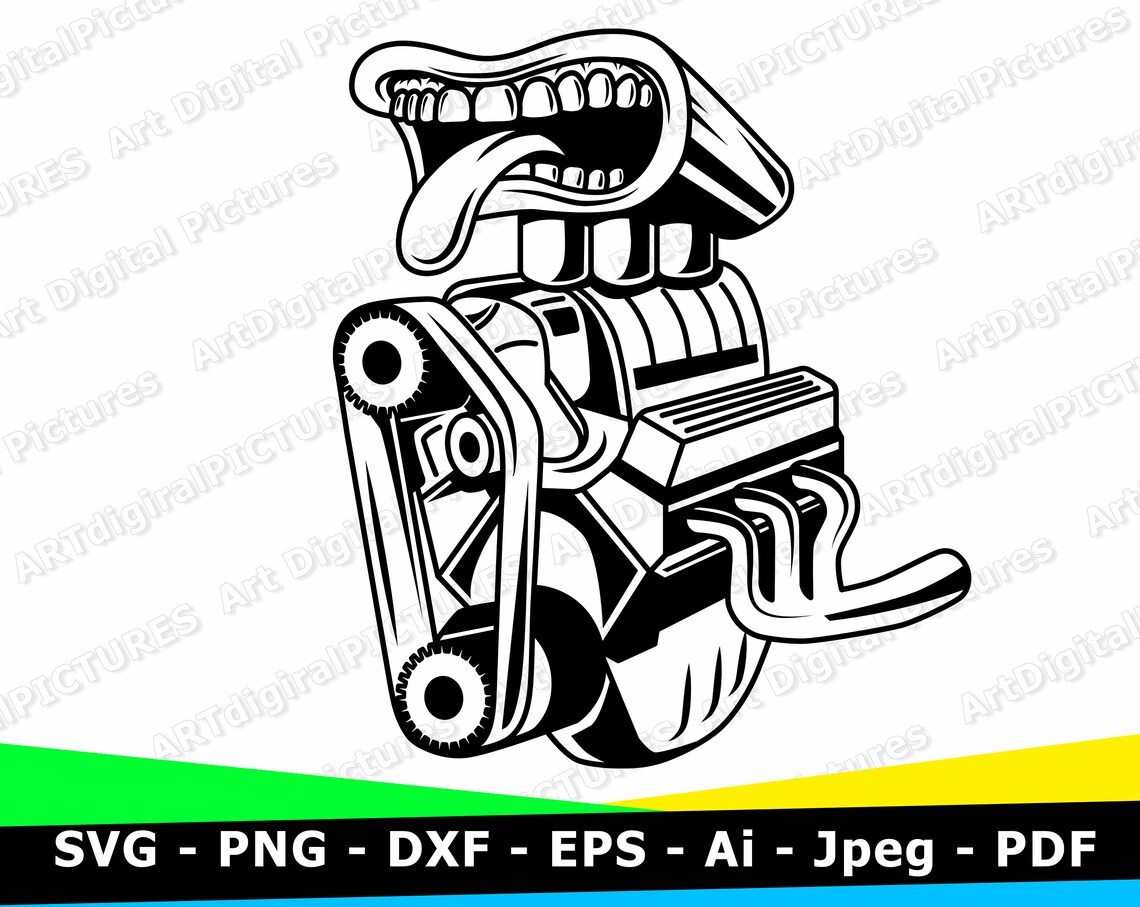 Hot Rod Engine Hot Rod SVG Vintage Car SVG Muscle Car - Etsy