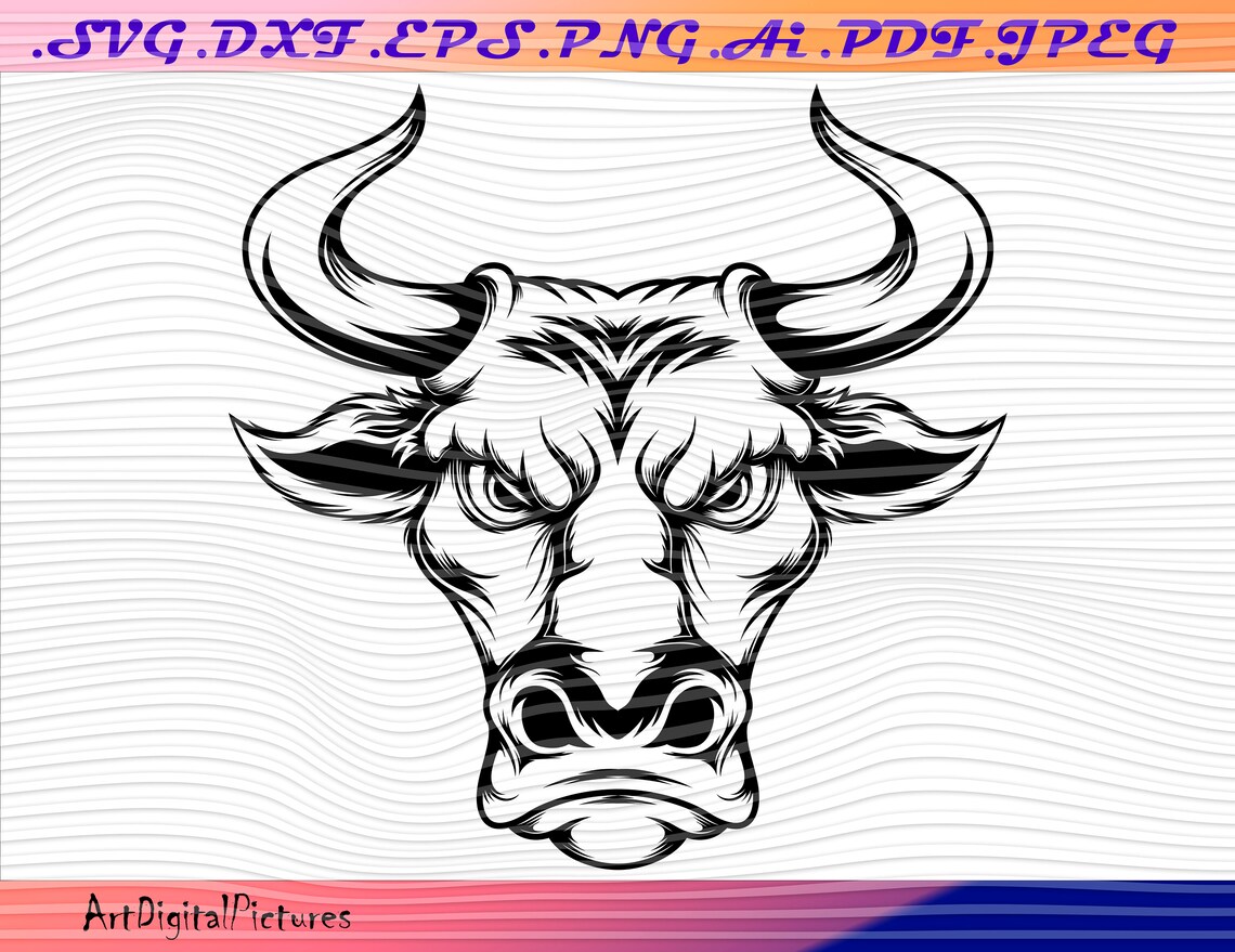 Bull Head SVG, Bull SVG, Bull PNG, Bull Clipart, Raging Bull Cut File ...