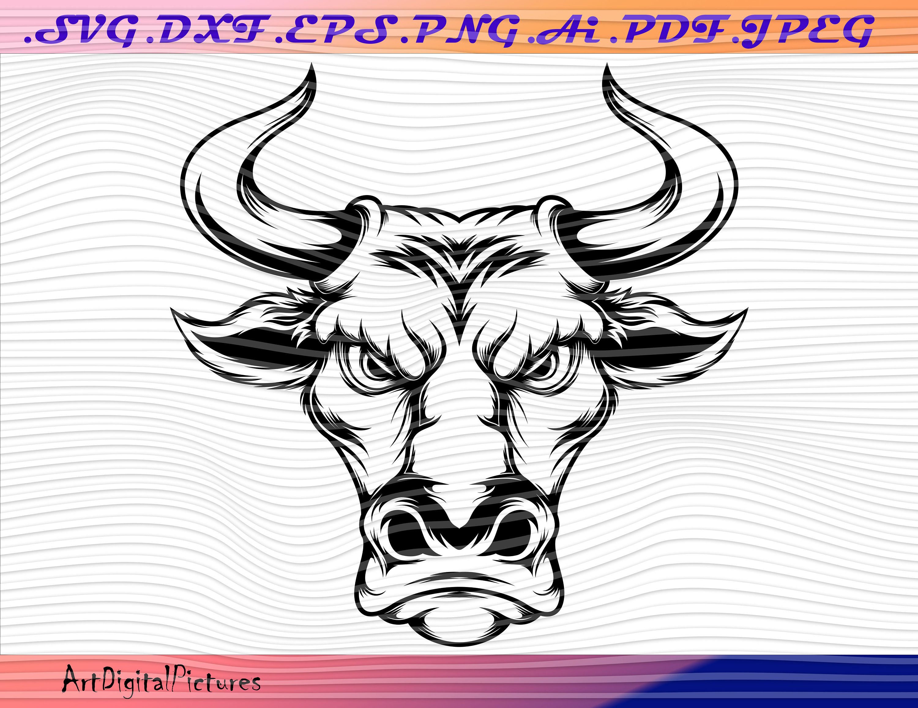 Bull Head SVG, Bull SVG, Bull PNG, Bull Clipart, Raging Bull Cut File ...