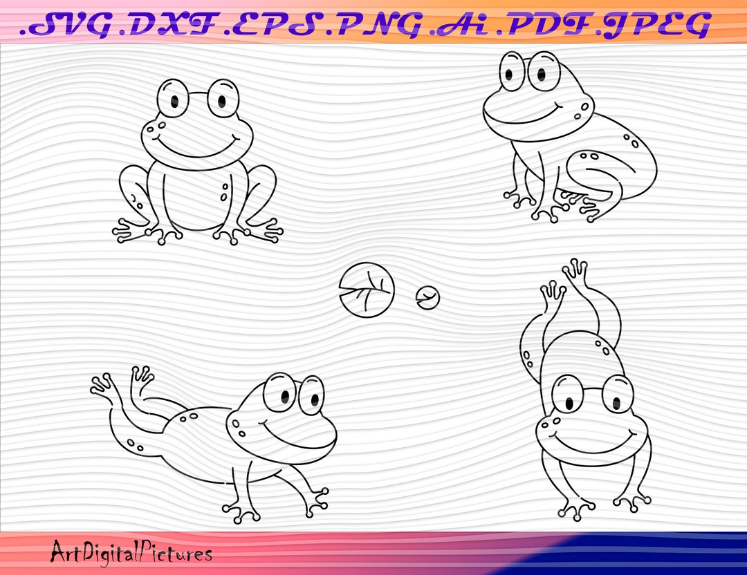 Frogs Various Poses, Frog Monogram Svg Bundle, Frogs Collection, Frog ...