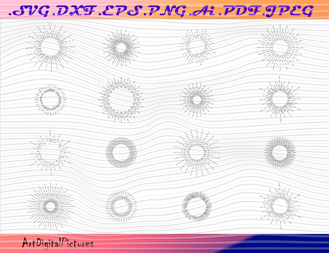 16 Sunburst Svg Sun Burst Svg Sunburst Shapes Svg Bursting Rays Svg ...