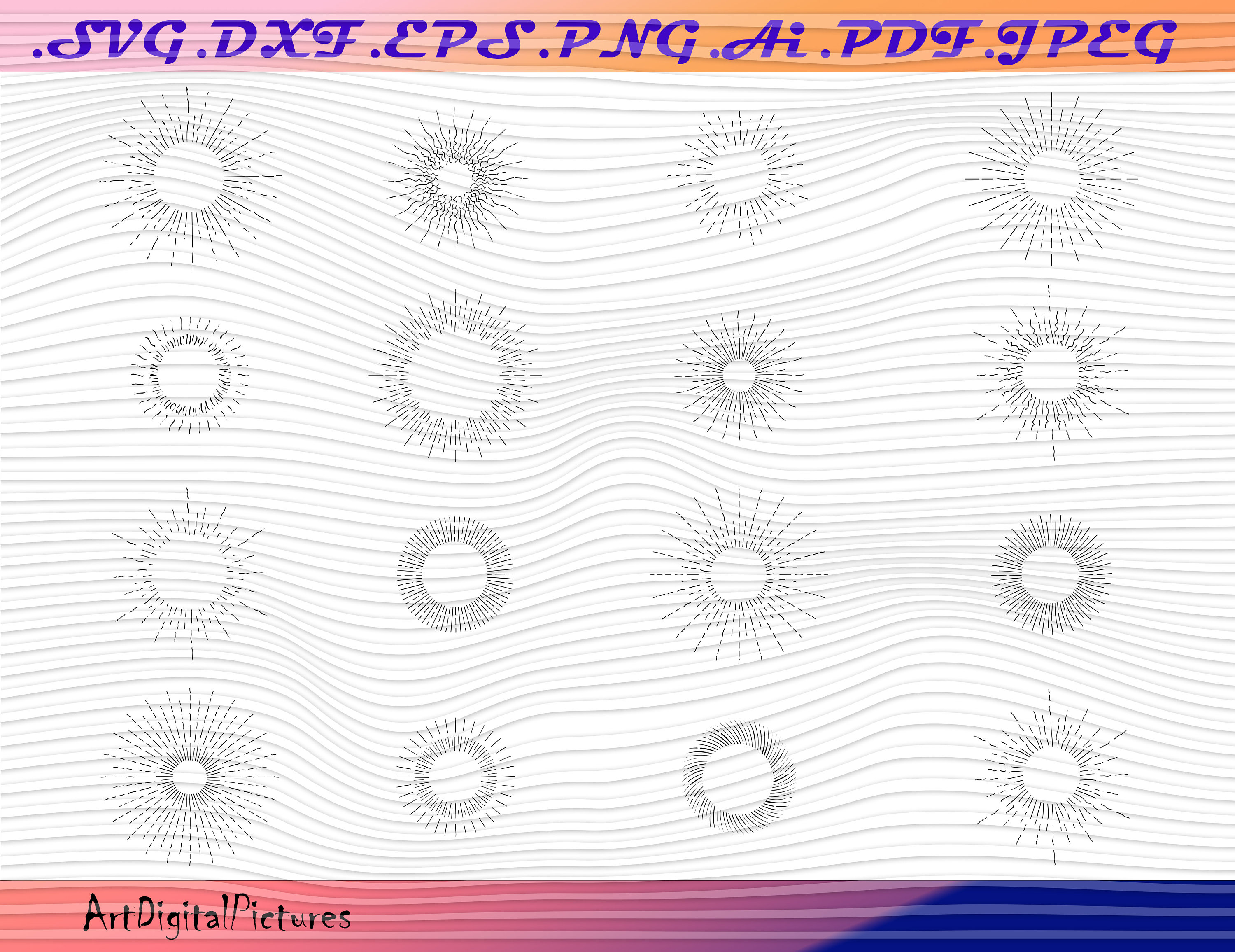 16 Sunburst Svg Sun Burst Svg Sunburst Shapes Svg Bursting - Etsy