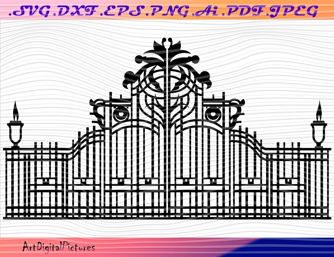 Ornamental Gate Svg Gate Svg Clip Art Fence Digital Cut | Etsy