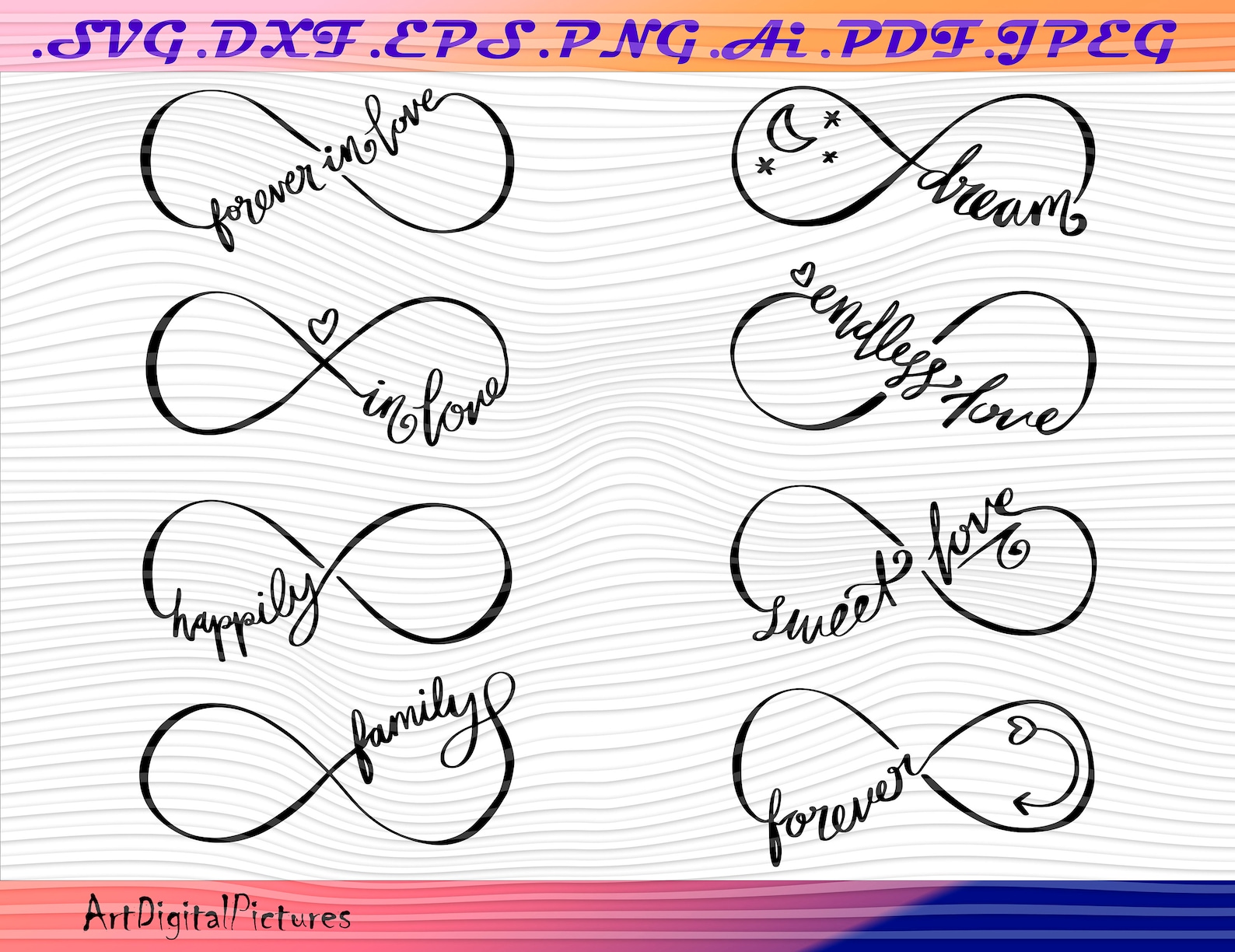 Infinity Symbol With Word Infinity Svginfinity Files for - Etsy