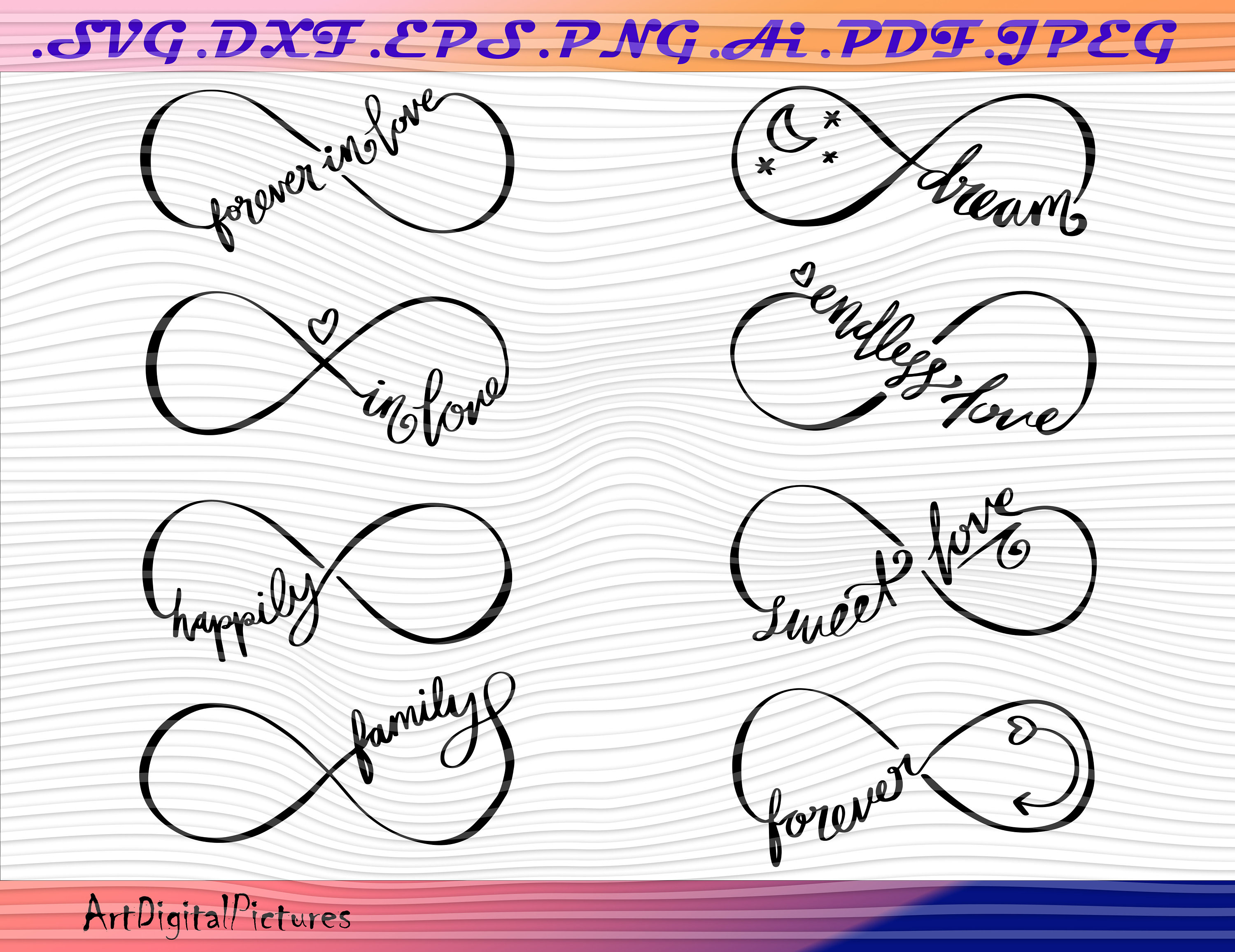 Infinity Symbol With Word Infinity Svginfinity Files for - Etsy