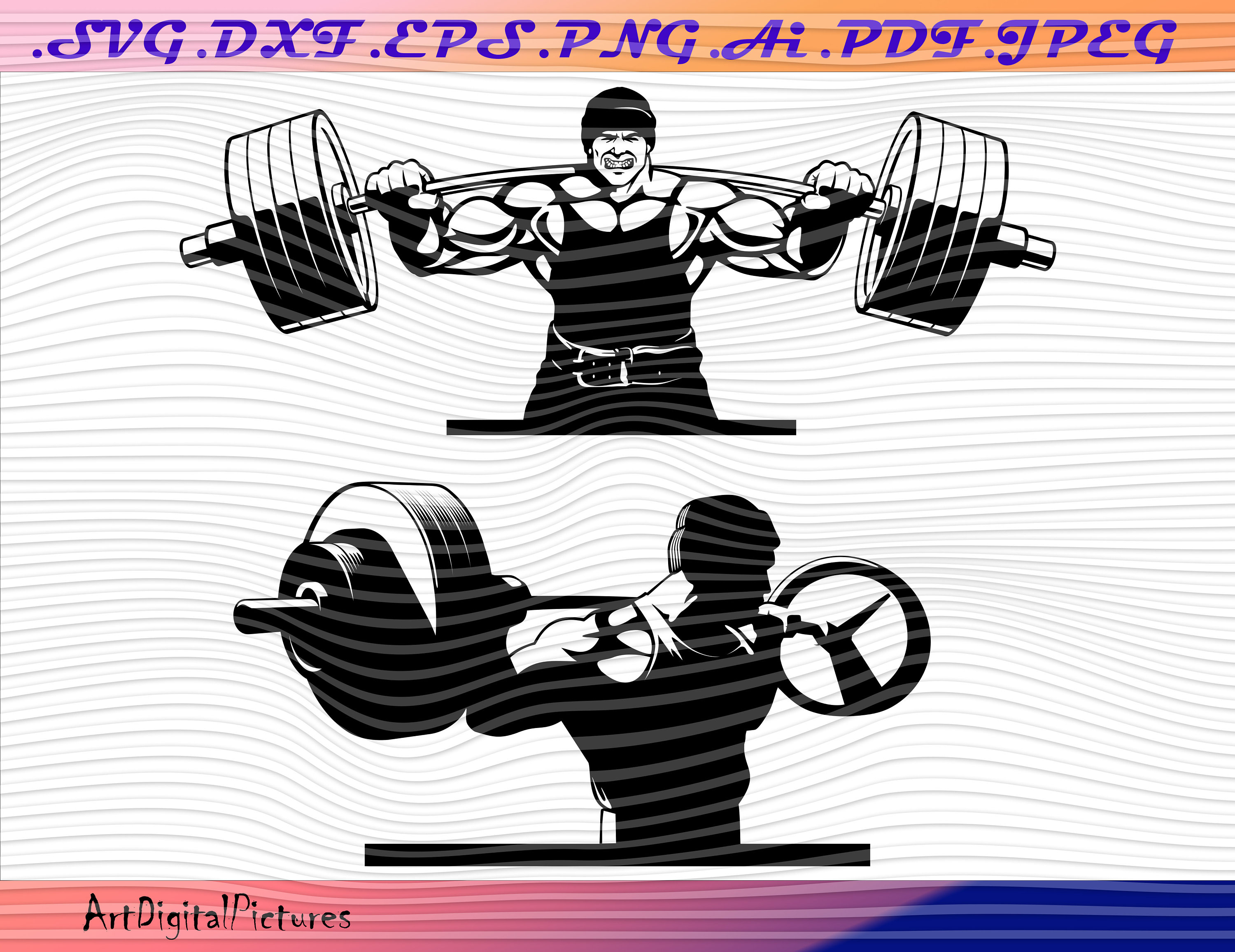 Bodybuilder Doing Squats Bodybuilder svg Powerlifting Gym | Etsy
