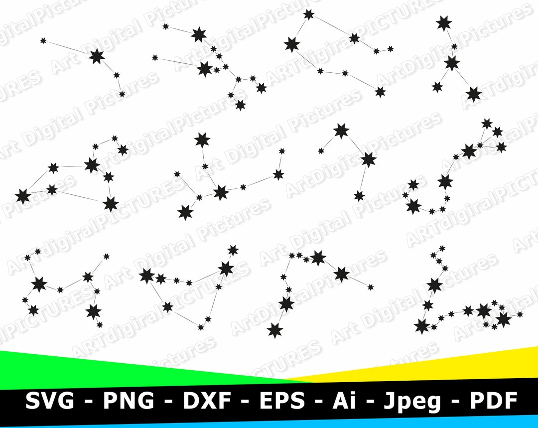 Star Zodiac Constellation Svg Png Zodiac Svg Horoscope Svg Cricut Svg ...