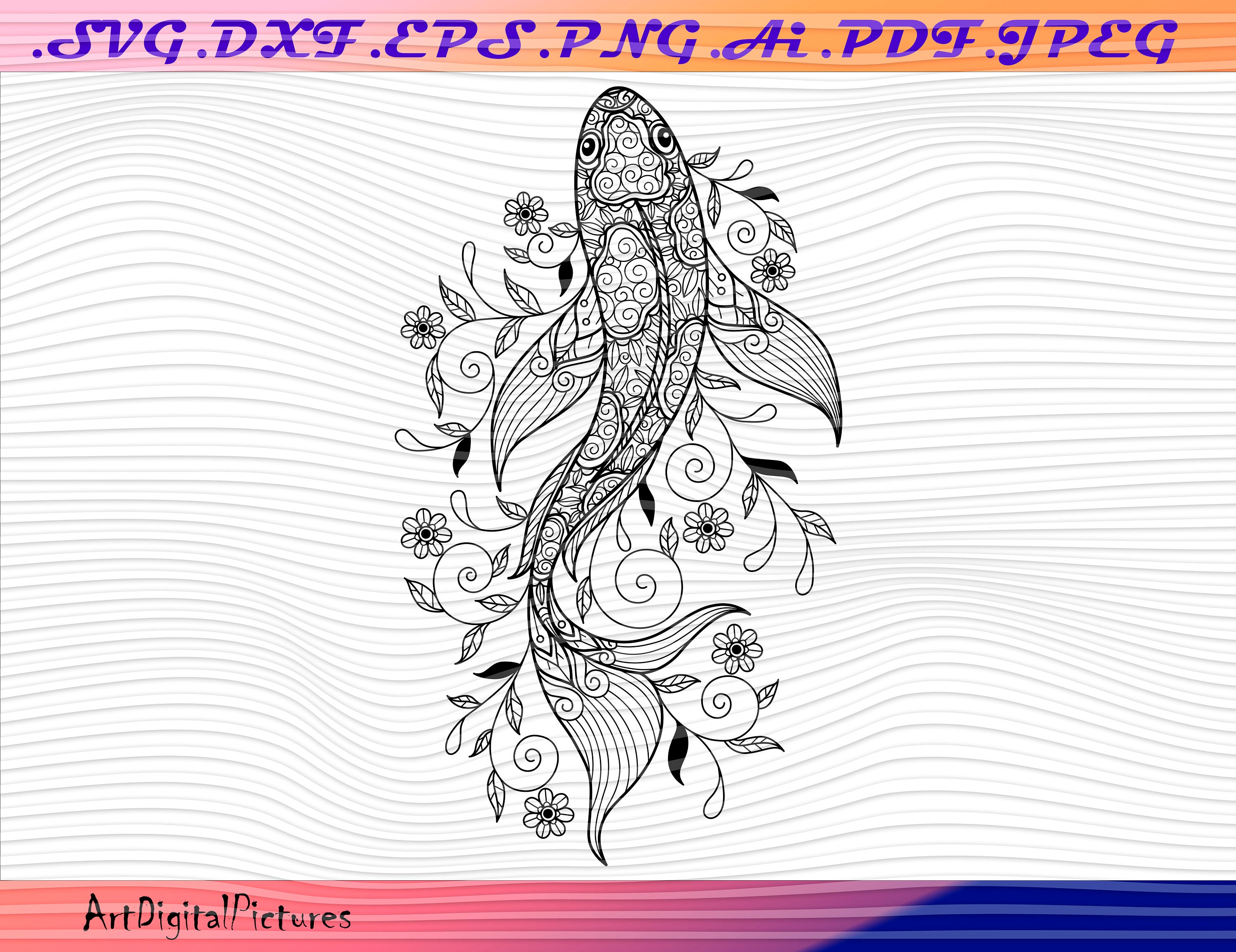 Fish Svg Koi Svg Koi Fish Clipart Fishing Svg Bass SVG - Etsy