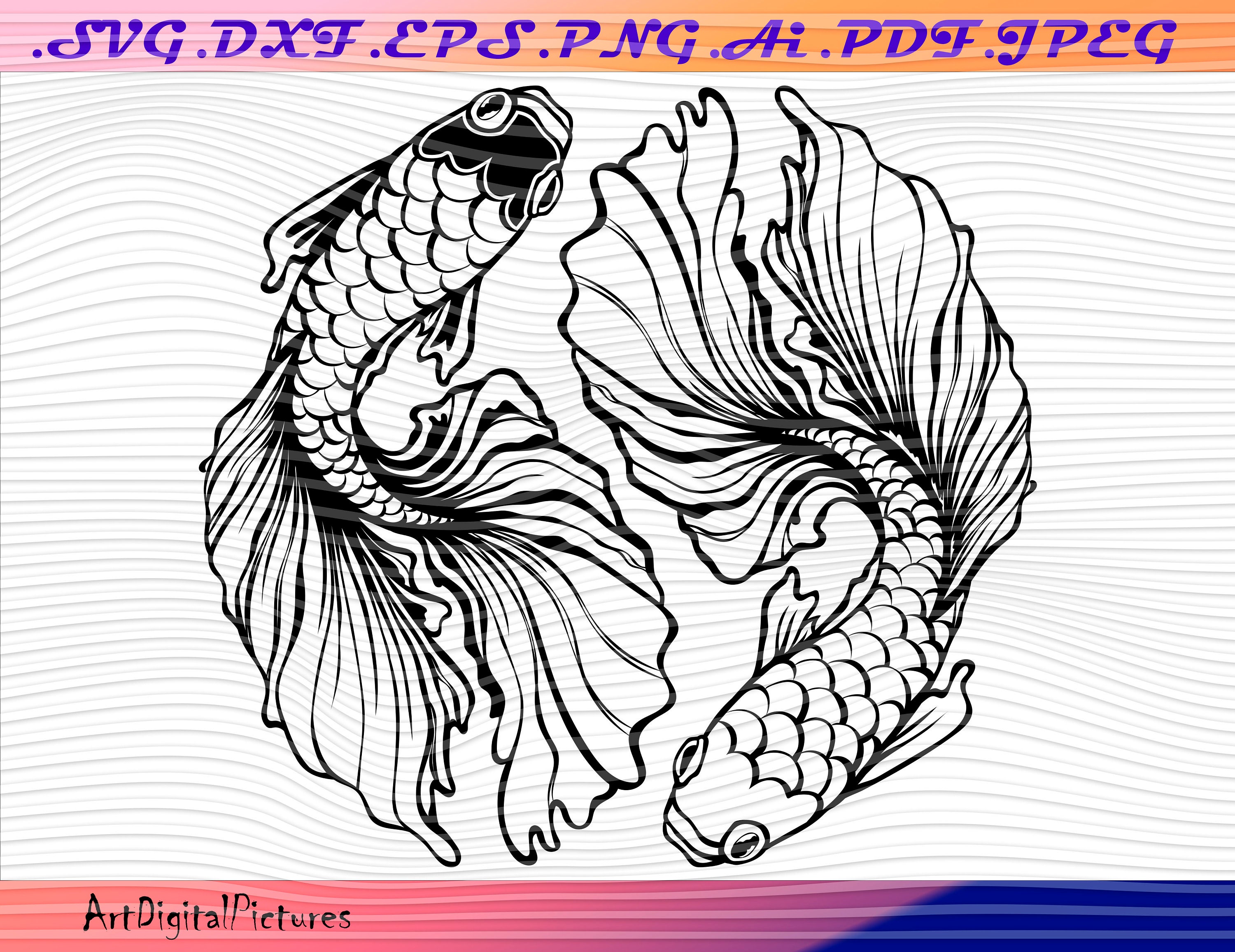 Fish Svg Koi Svg Koi Fish Clipart Fishing Svg Bass SVG - Etsy Australia