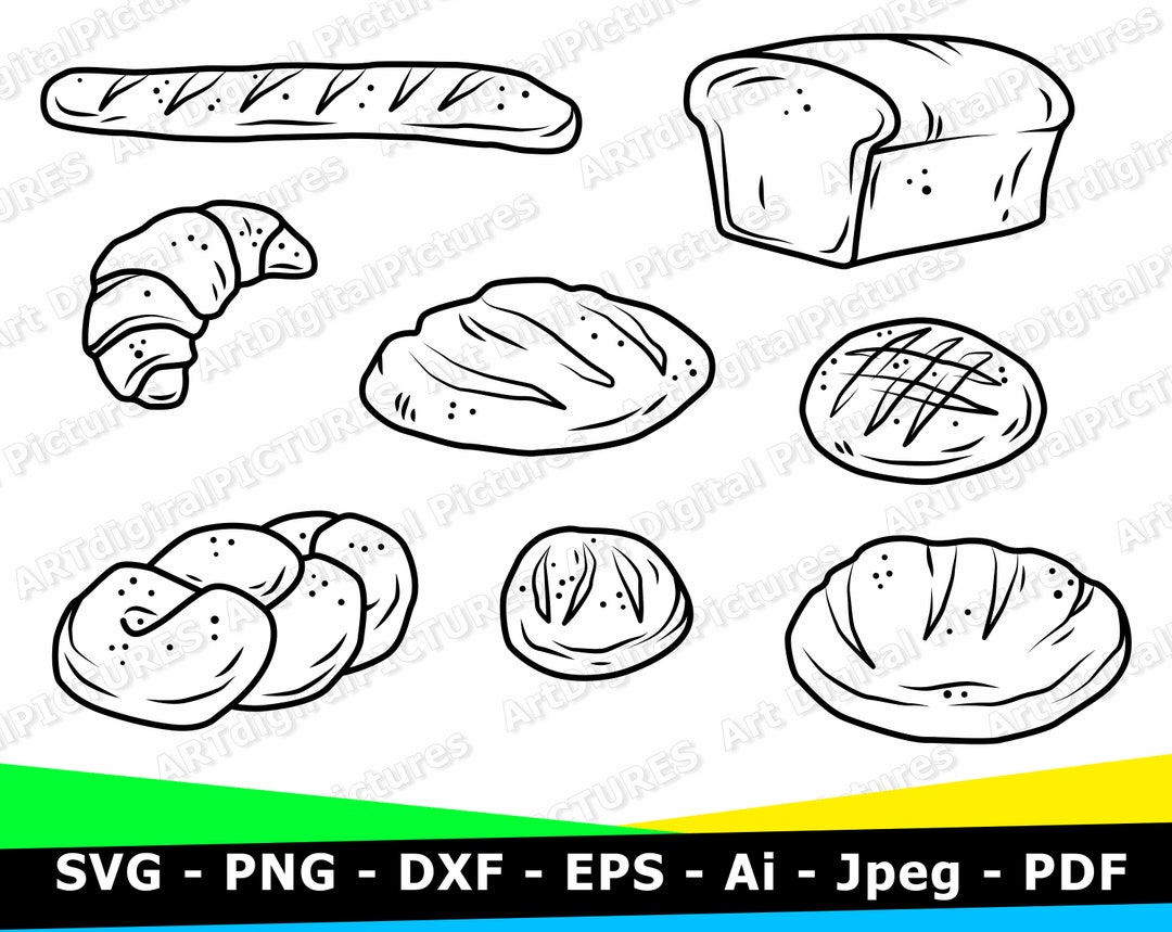 Bread svg, Bakery elements, kitchen svg silhouette Bakery svg cut file ...
