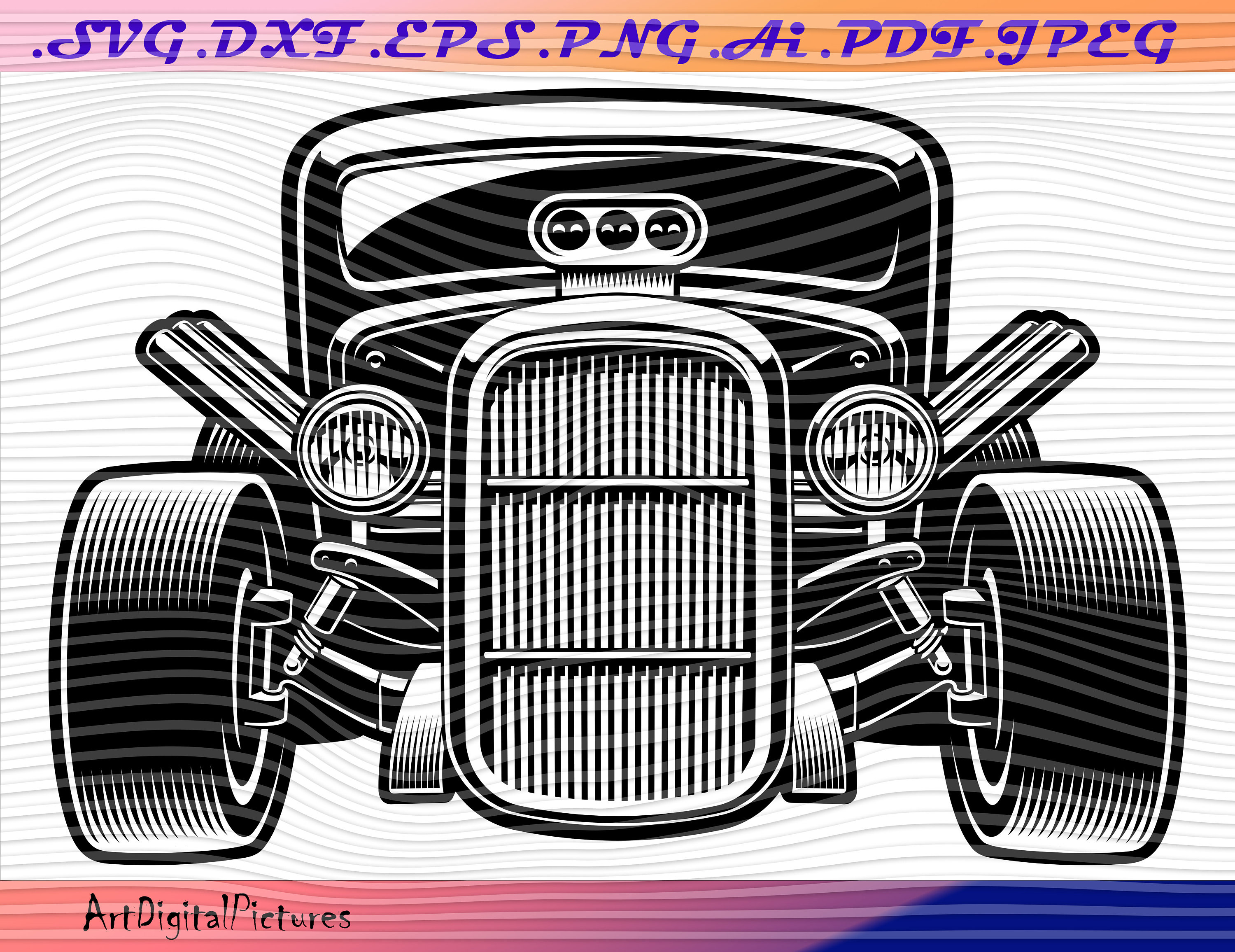 Hot Rod SVG Vintage Car SVG Muscle Car Silhouette Retro Car - Etsy Ireland