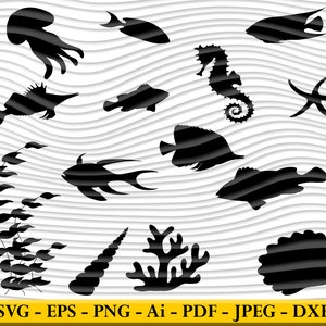 Sea Creatures SVG Bundle, Sea Animals SVG, Sea Creatures Clipart, Cut ...