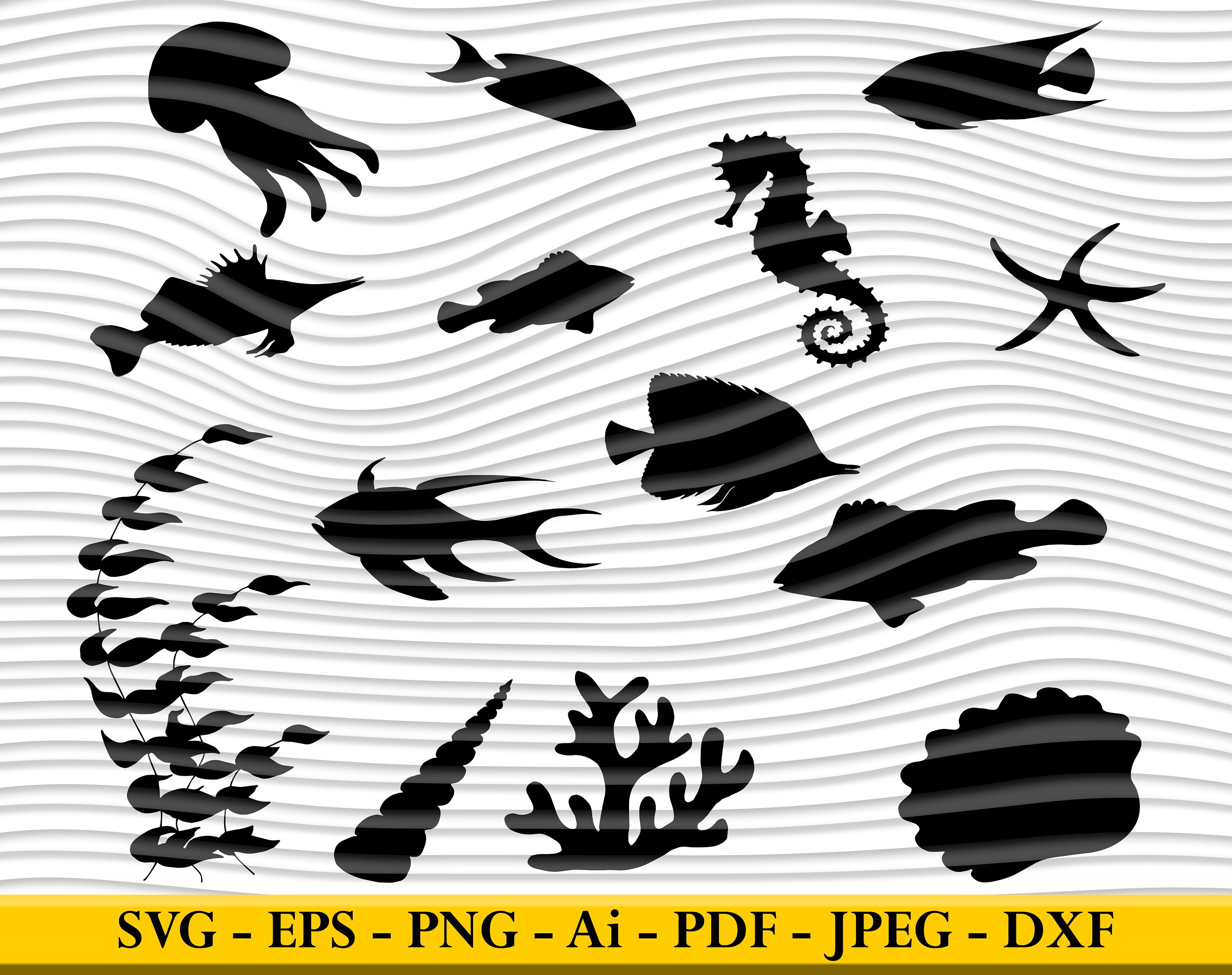 Sea Creatures SVG Bundle Sea Animals SVG Sea Creatures | Etsy