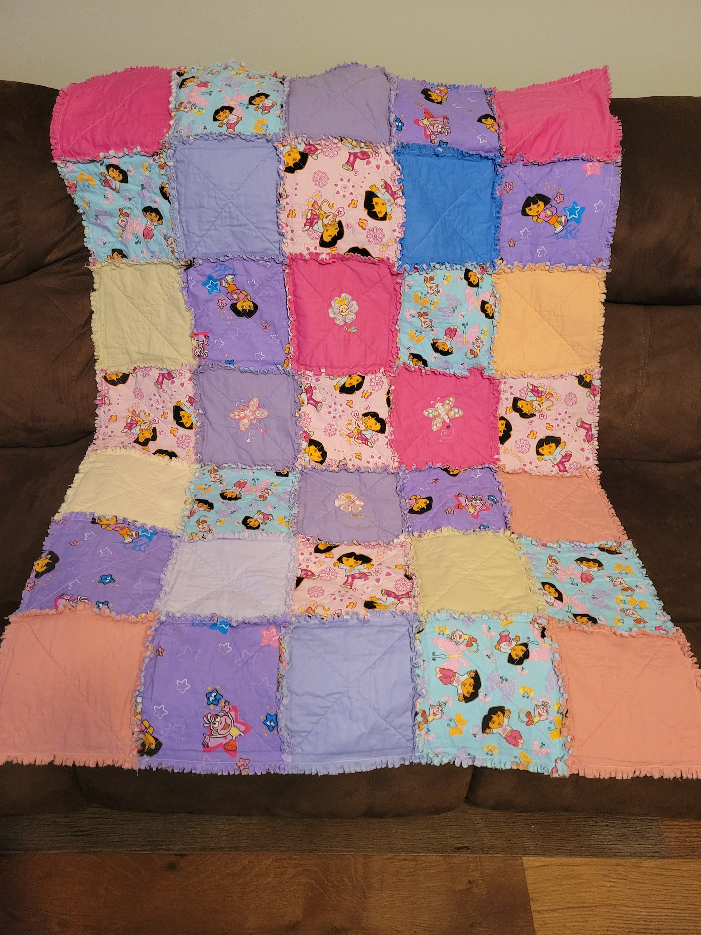 Quilts Home & Living Dora The Explorer or Go Diego Go Rag Quilt/Toddler ...